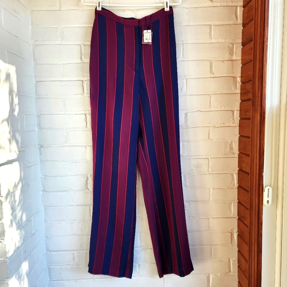 Express | Pants & Jumpsuits | Nwt Express Womens Navy Burgundy Striped ...